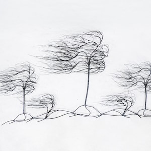 Vintage Windy Trees Large Metal Wall Art - 61" X 27" - Etsy