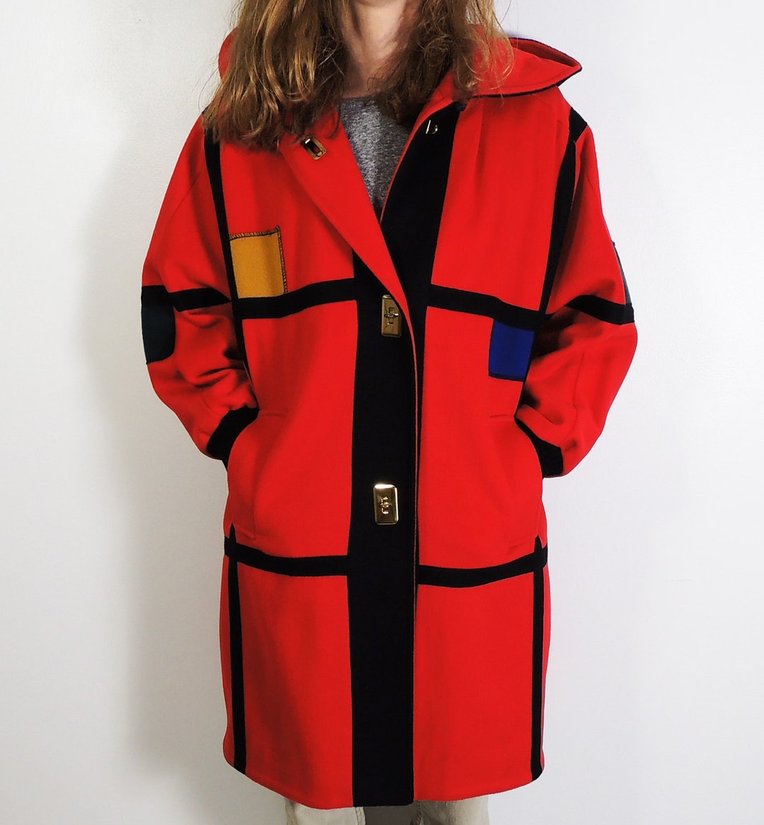 Rare Loring Forstmann Made in USA Red Wool Kandinsky Style Art Coat - Etsy