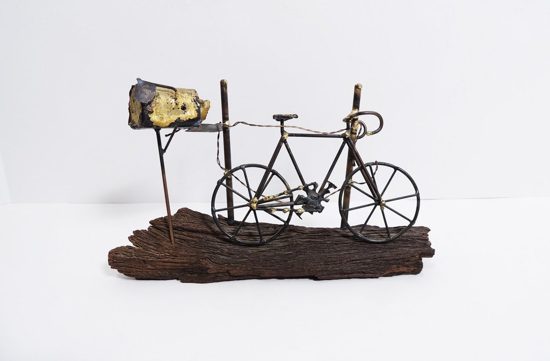 Vintage Rustic Metal Bicycle and Mailbox on Driftwood Sculpture - Etsy