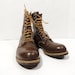 Vintage Rustic American Made Brown Leather Work Boots Armortred Hypalon ...