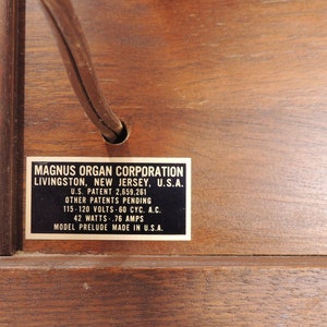 MCM Era Magnus Prelude Wood Metal Rustic Electric Table Piano Keyboard ...