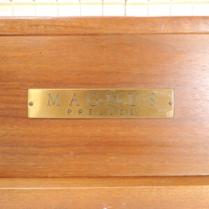 MCM Era Magnus Prelude Wood Metal Rustic Electric Table Piano Keyboard ...