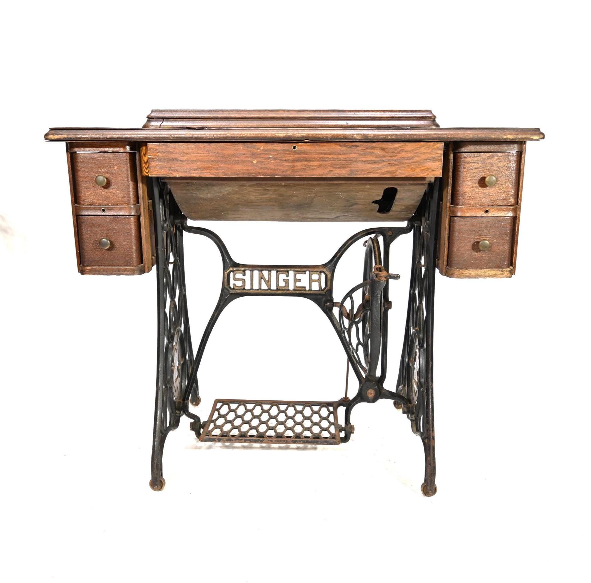 Vintage Deco Era Singer Mfg Co Sewing Rustic Table Cast Iron Stand ...