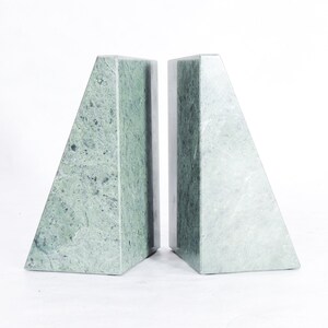 Set of 2 Modernist Era Green Marble Geometrical Bookends - Etsy