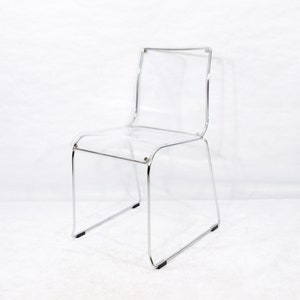 Minimalist Modernist Design Transparent Lucite Shell Stackable Dining ...