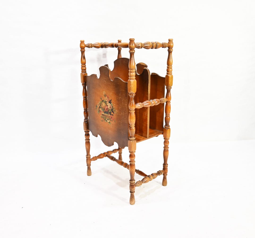 Vintage Rustic Wood Magazine Rack Storage - Etsy