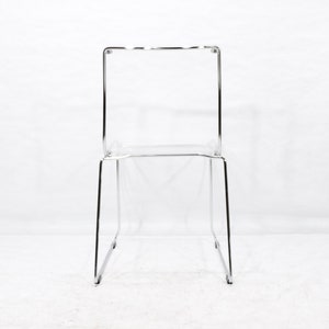 Minimalist Modernist Design Transparent Lucite Shell Stackable Dining ...