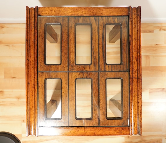 MCM Era Rustic Wood Glass Top Side End Table by Gordons - Etsy