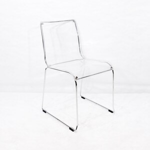 Minimalist Modernist Design Transparent Lucite Shell Stackable Dining ...