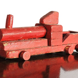 Antique Primitive Farm Toy Wood Barn Red Steam Train Rustic - Etsy