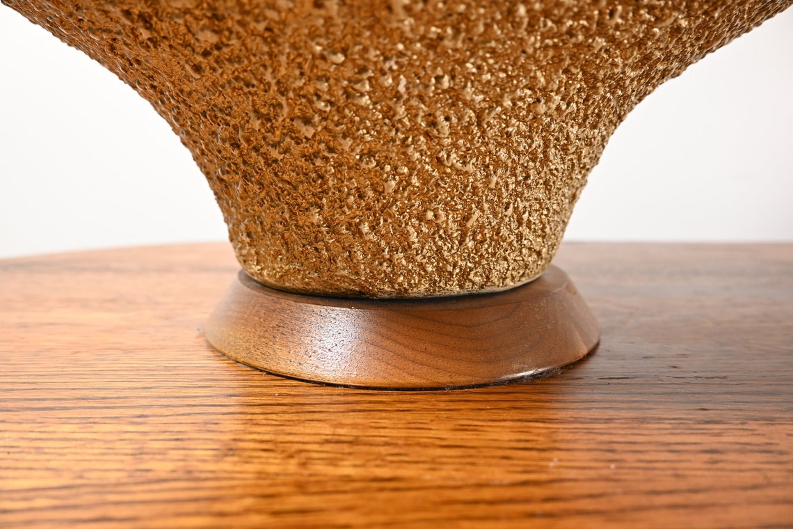 MCM Era Danish Ceramic Wood Table Lamp - Etsy