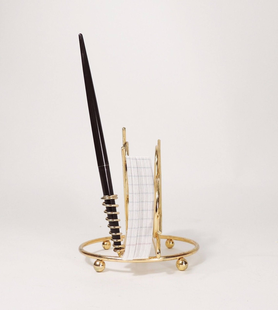 Vintage Mid Century Hollywood Regency Brass Metal Pen Stand | Etsy