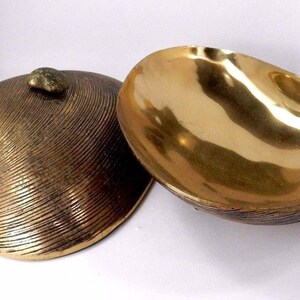 Modernist Era Hollywood Regency Metal Seashell Gilt Decorated Metal ...