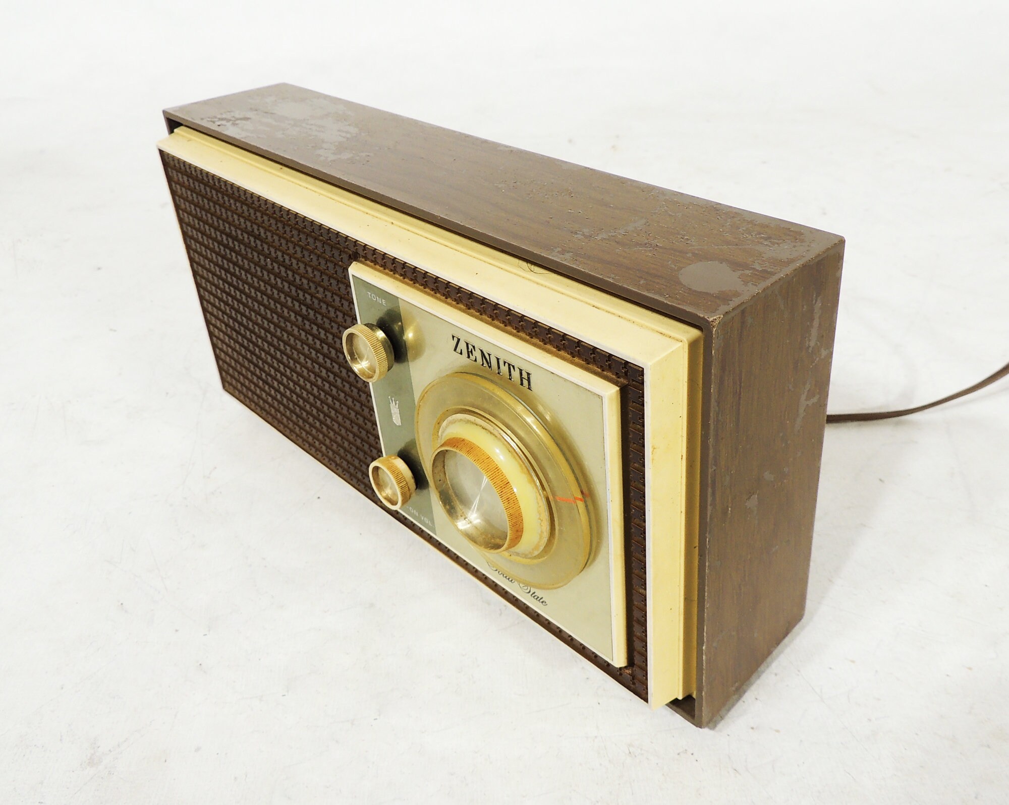 MCM Era Zenith Solid State Rustic Desk Radio - Etsy