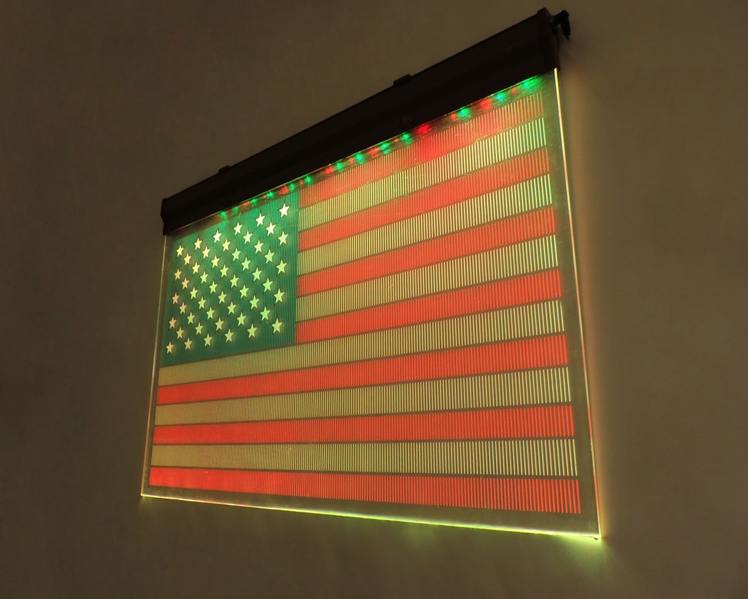 Transparent Lucite American Flag Wall Light Art - Etsy