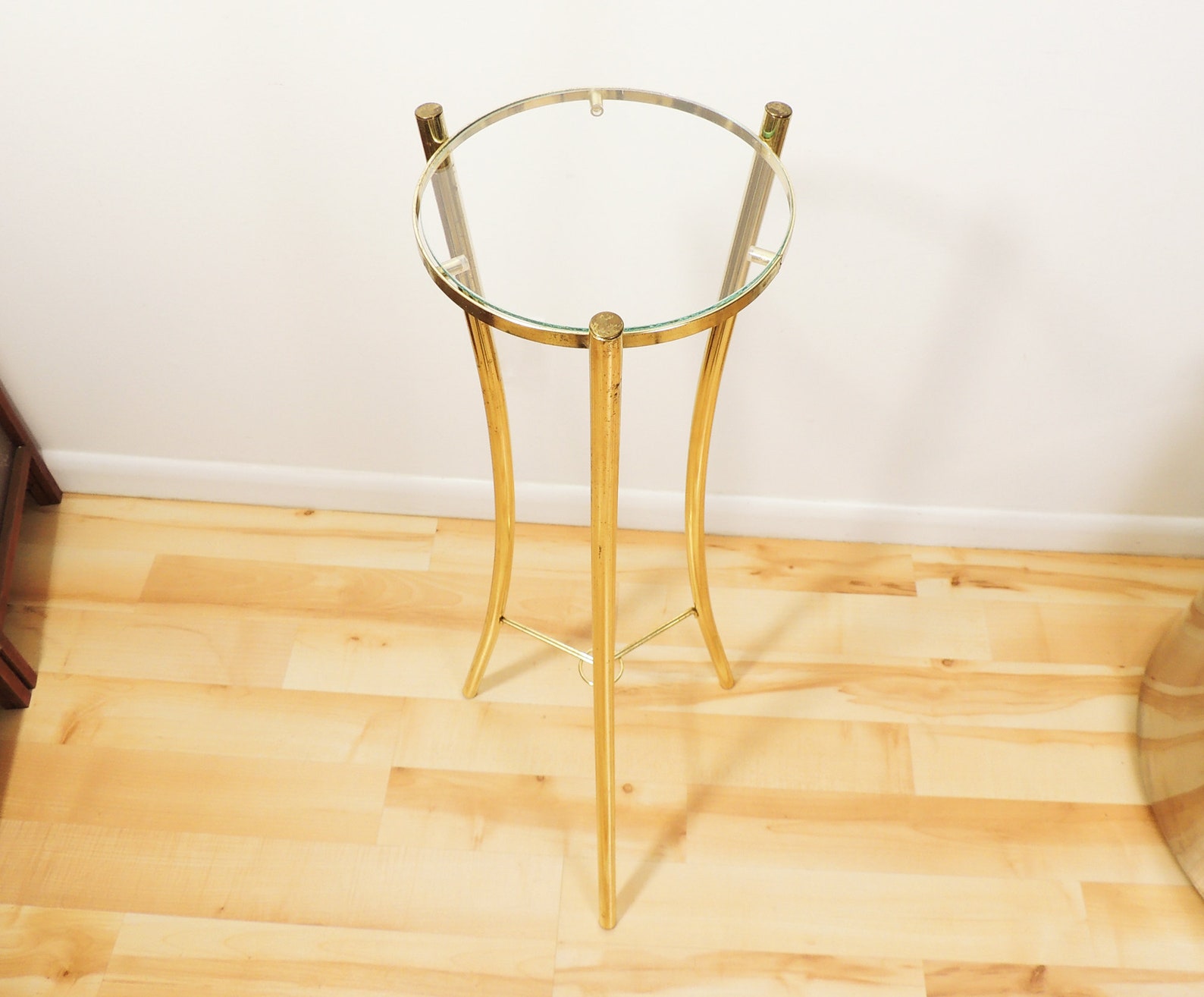 Metal Glass Tubular Tall Pedestal Plant Stand Side End Table - Etsy