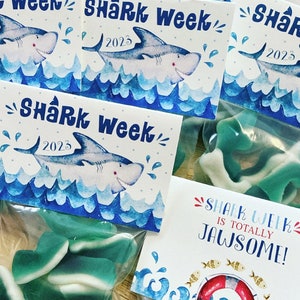 Party Favor Set | Treat Bag + Gift Tag | Gummy Sharks | Shark Week ...