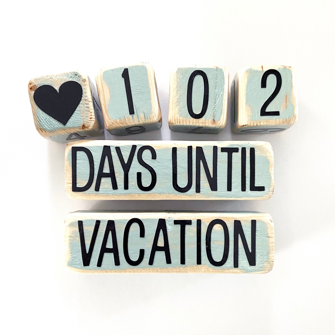 Distressed Wood Vacation Countdown Blocks Days Until - Etsy