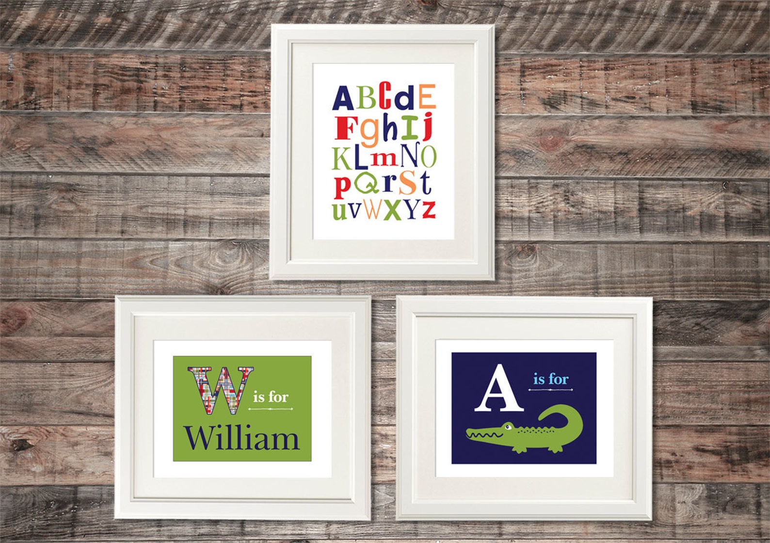Alligator / Alphabet / Madras Theme Wall Art Set of 3 Custom - Etsy