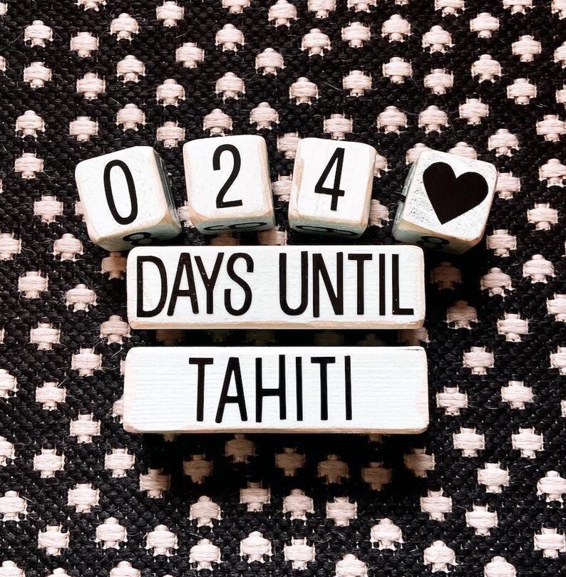 Vacation Countdown Blocks | Days Until [custom Location] | Destination ...