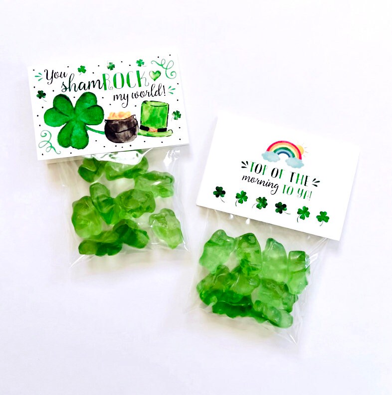 PARTY FAVOR | Gift Tag + Goodie Bag With Gummy Bears | You Shamrock My ...