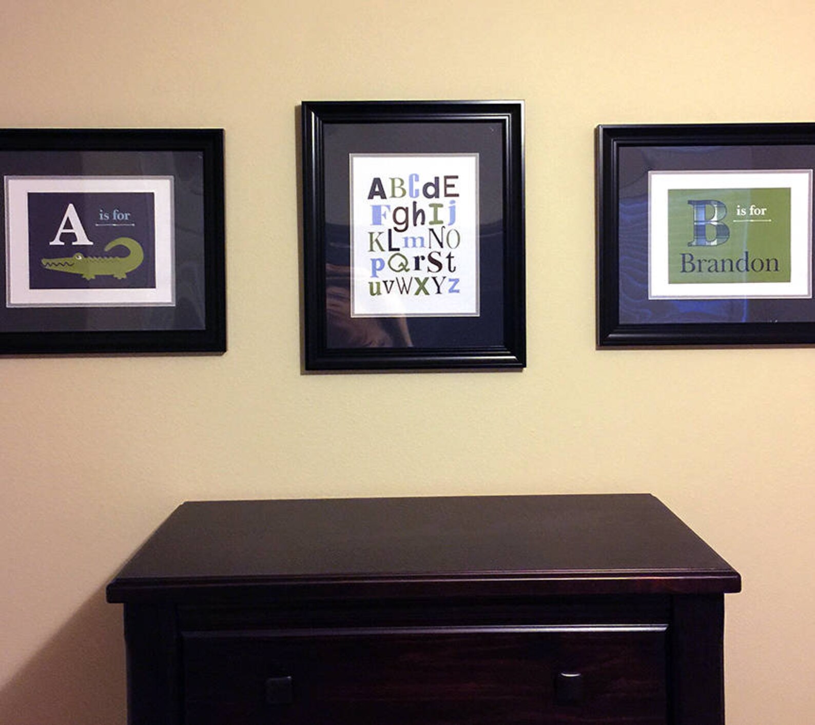 Alligator / Alphabet / Madras Theme Wall Art Set of 3 Custom - Etsy