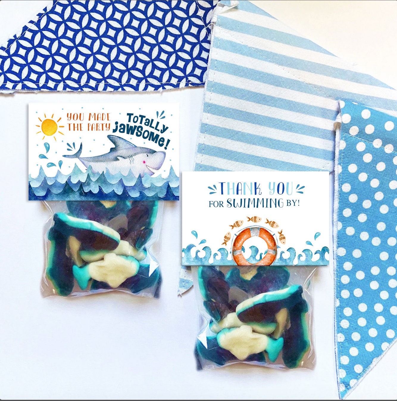 Party Favor Set | Treat Bag + Gift Tag | Gummy Sharks | You Made the ...