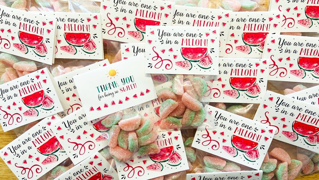 Party Favor | Set of Goodie Bag + Gift Tag | Sour Watermelon Gummy ...