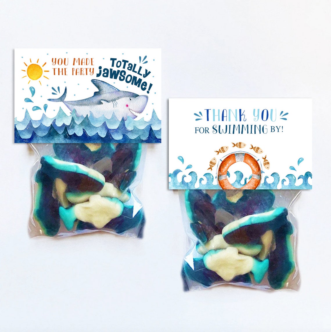 Party Favor Set | Treat Bag + Gift Tag | Gummy Sharks | You Made the ...