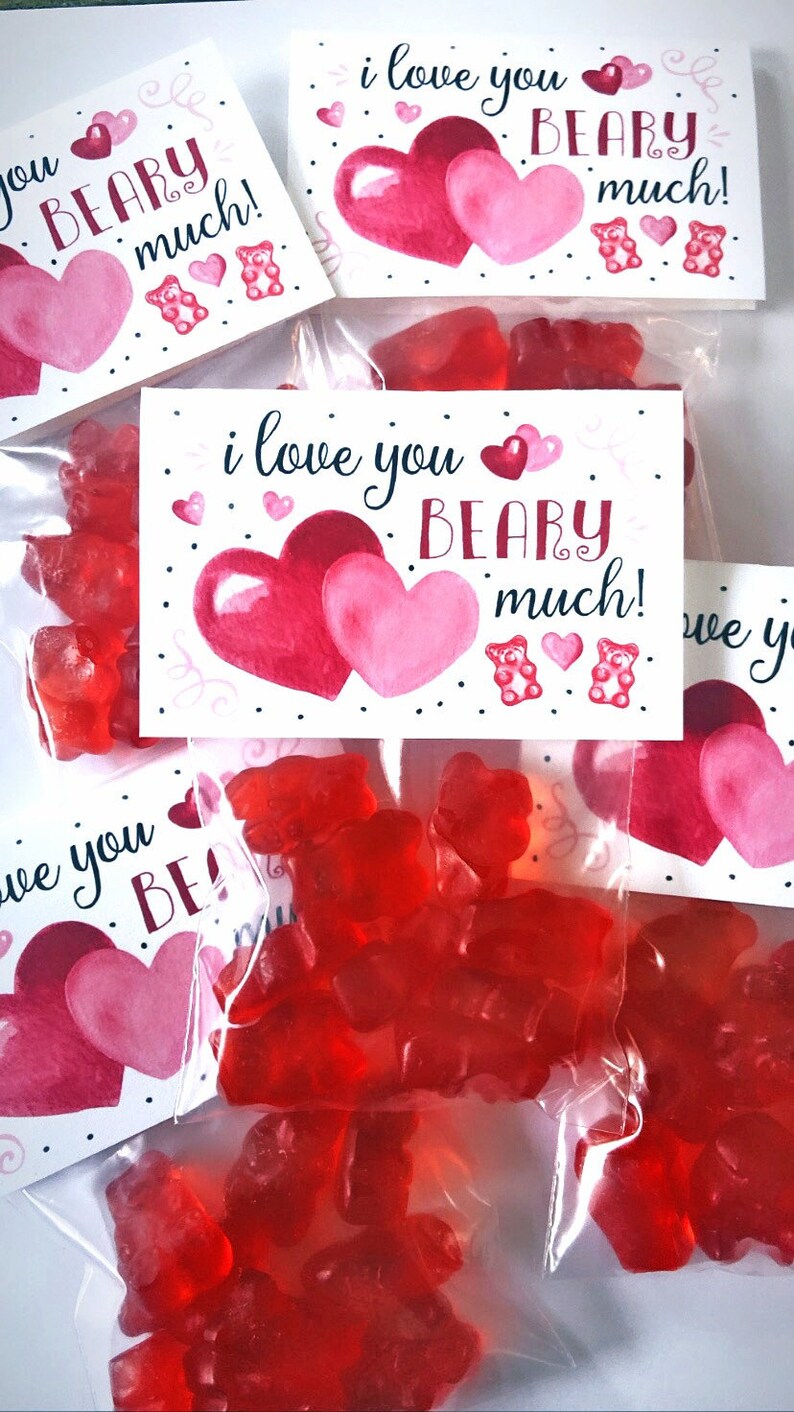 Party Favor Set | Treat Bag + Gift Tag | Gummy Bears | I Love You BEARY ...