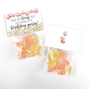 Party Favor Set | Treat Bag + Gift Tag | Gummy Bears | Thank You BEARY ...