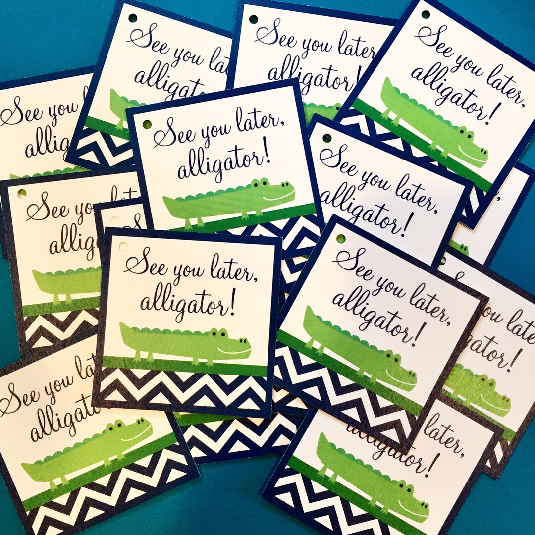 FAVOR TAGS See You Later Alligator Nautical Chevron Theme Personalized ...