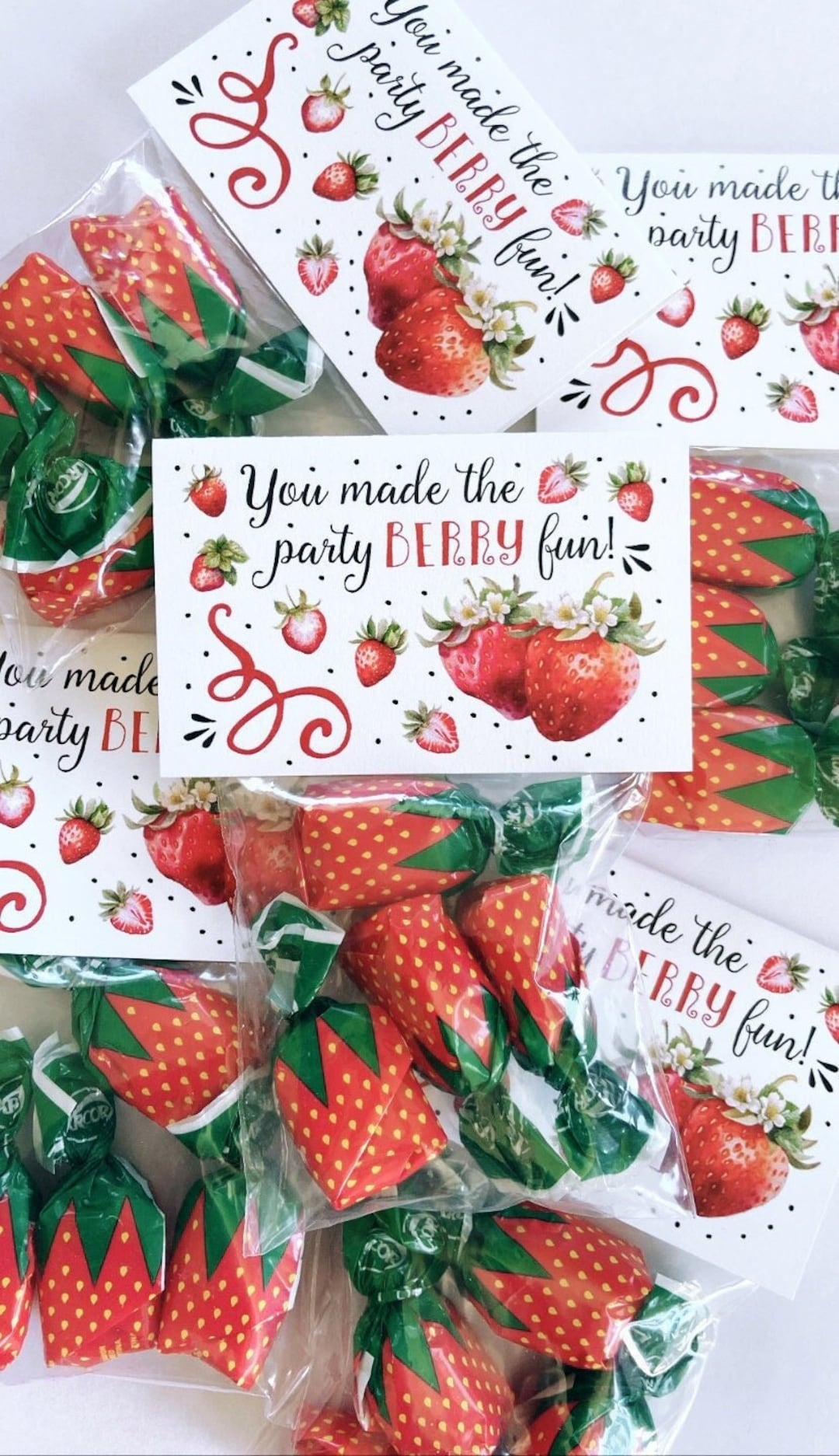 PARTY FAVOR | Gift Tag + Goodie Bag With Strawberry Candy | You Made ...