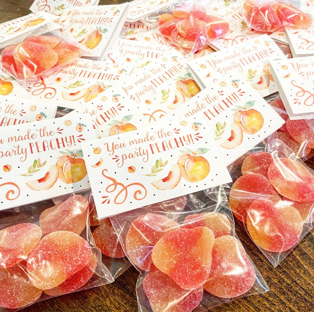 Party Favor Set | Treat Bag + Gift Tag | Gummy Peaches | You Made the ...