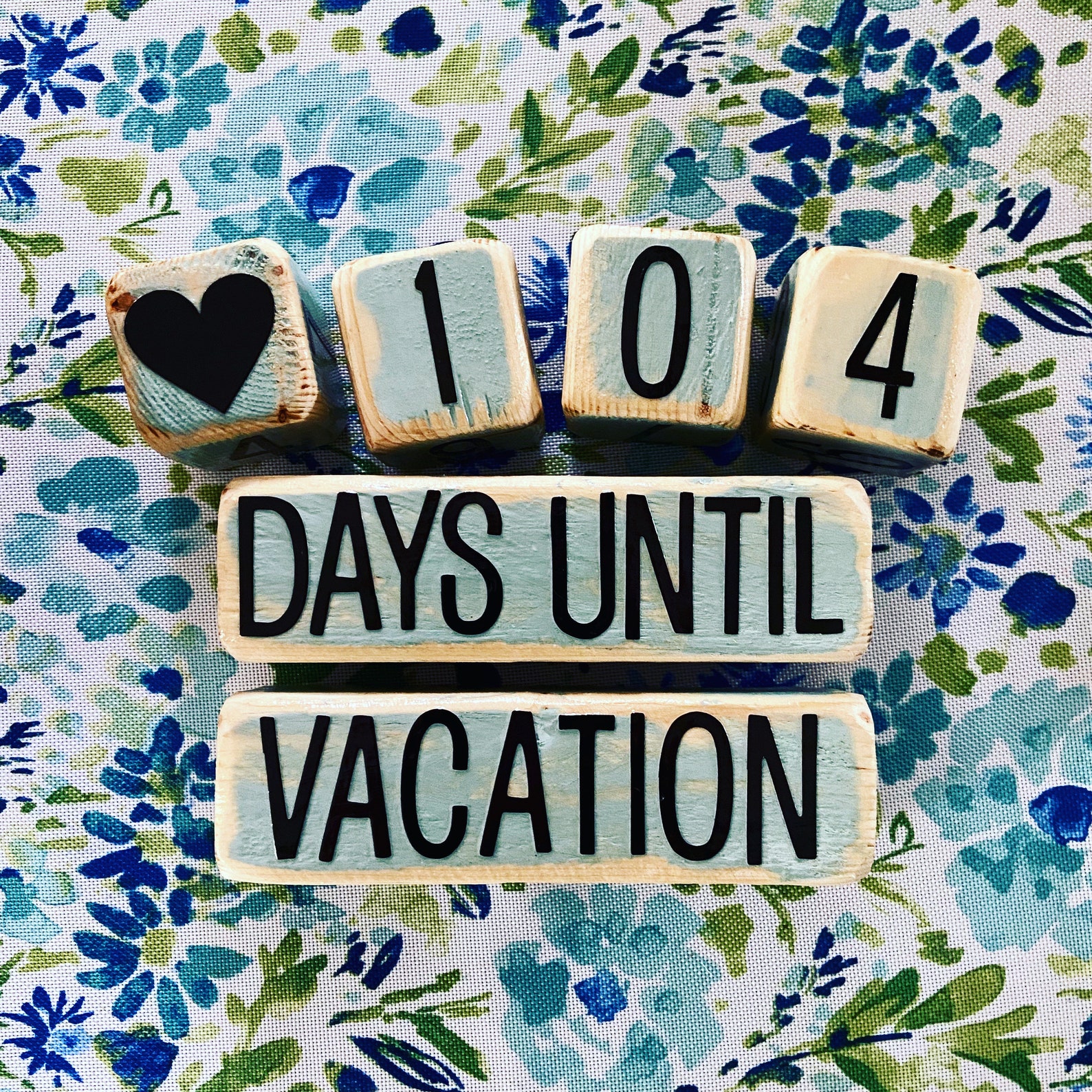 Distressed Wood Vacation Countdown Blocks Days Until | Etsy