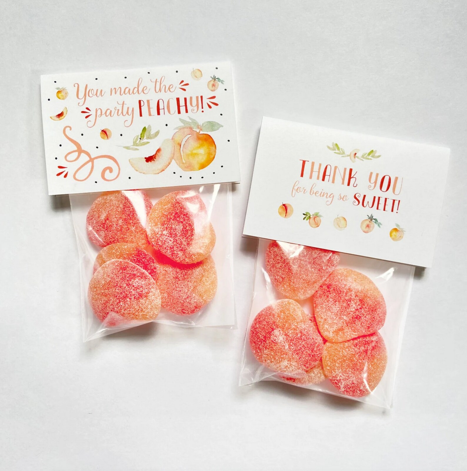 Party Favor Set | Treat Bag + Gift Tag | Gummy Peaches | You Made the ...