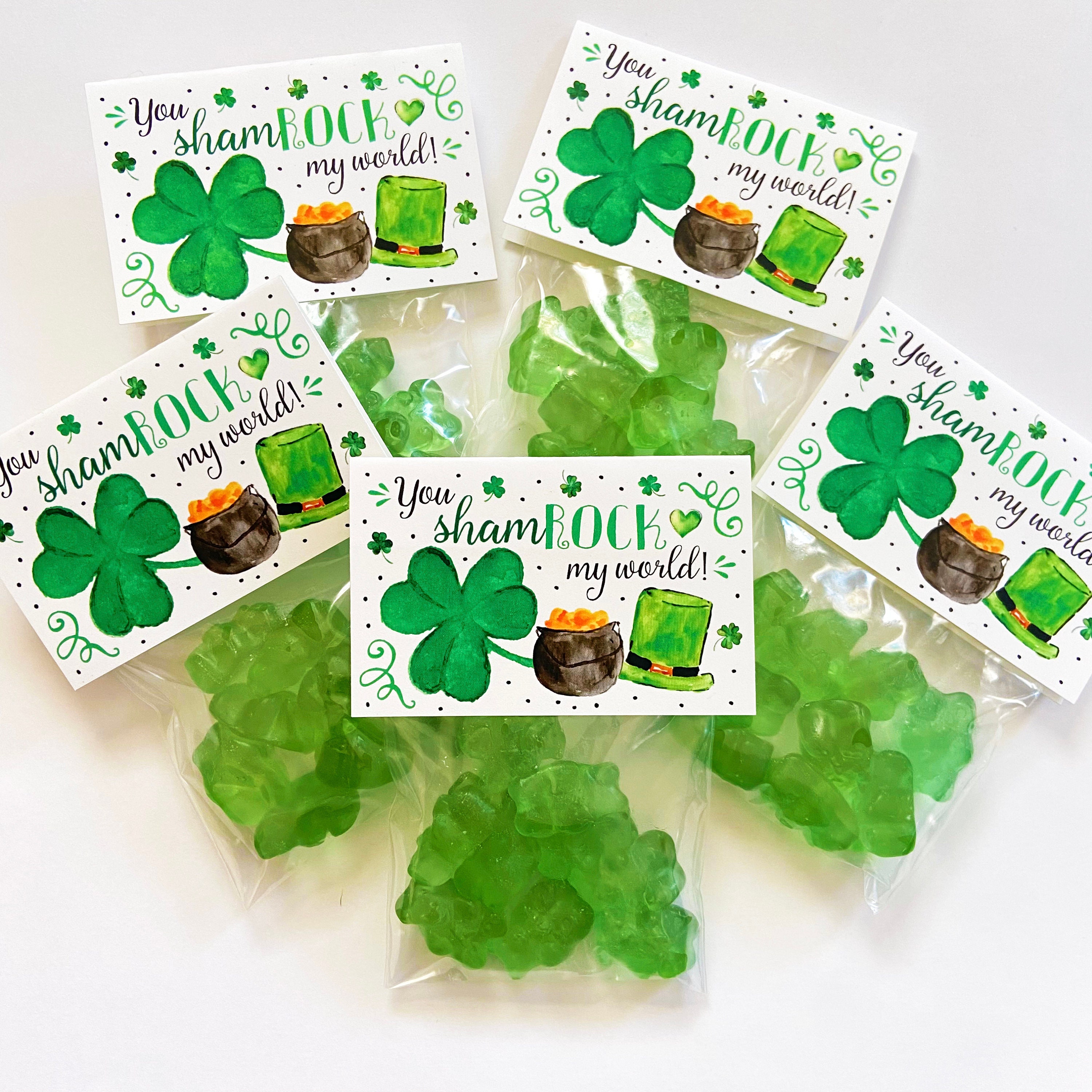 PARTY FAVOR | Gift Tag + Goodie Bag With Gummy Bears | You Shamrock My ...