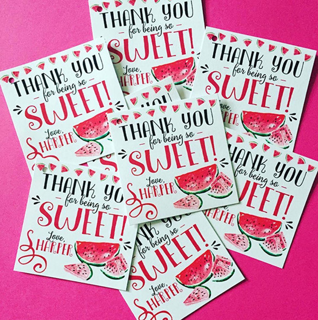 Watermelon Theme Birthday Favor Tags | Baby's First Birthday | Custom ...