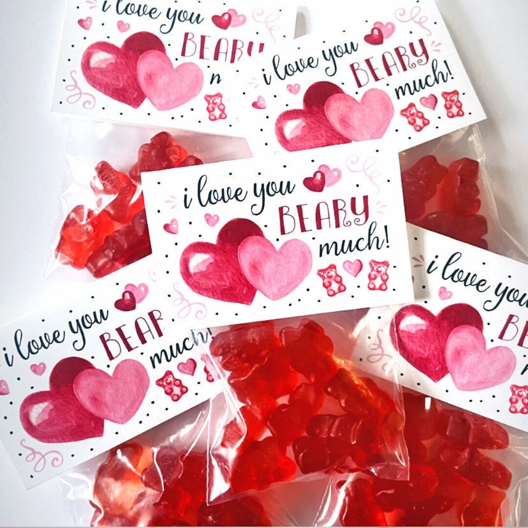 Party Favor Set | Treat Bag + Gift Tag | Gummy Bears | I Love You BEARY ...