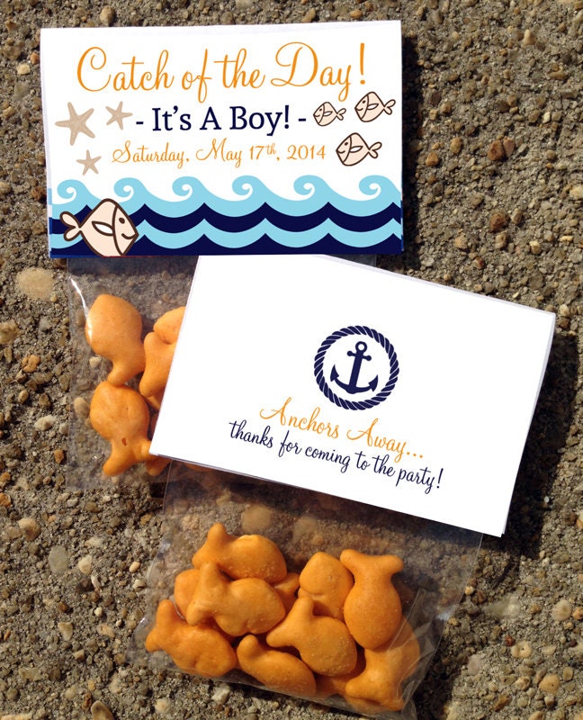 Custom Nautical Themed "catch of the Day" Gift Card Favor Tag ...
