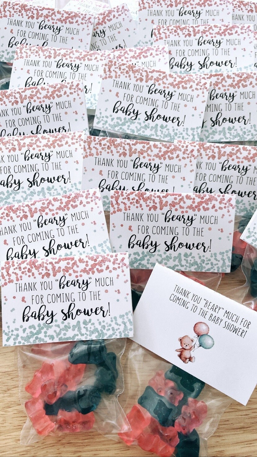 Party Favor Set | Treat Bag + Gift Tag | Champagne Inspired Gummy Bears ...