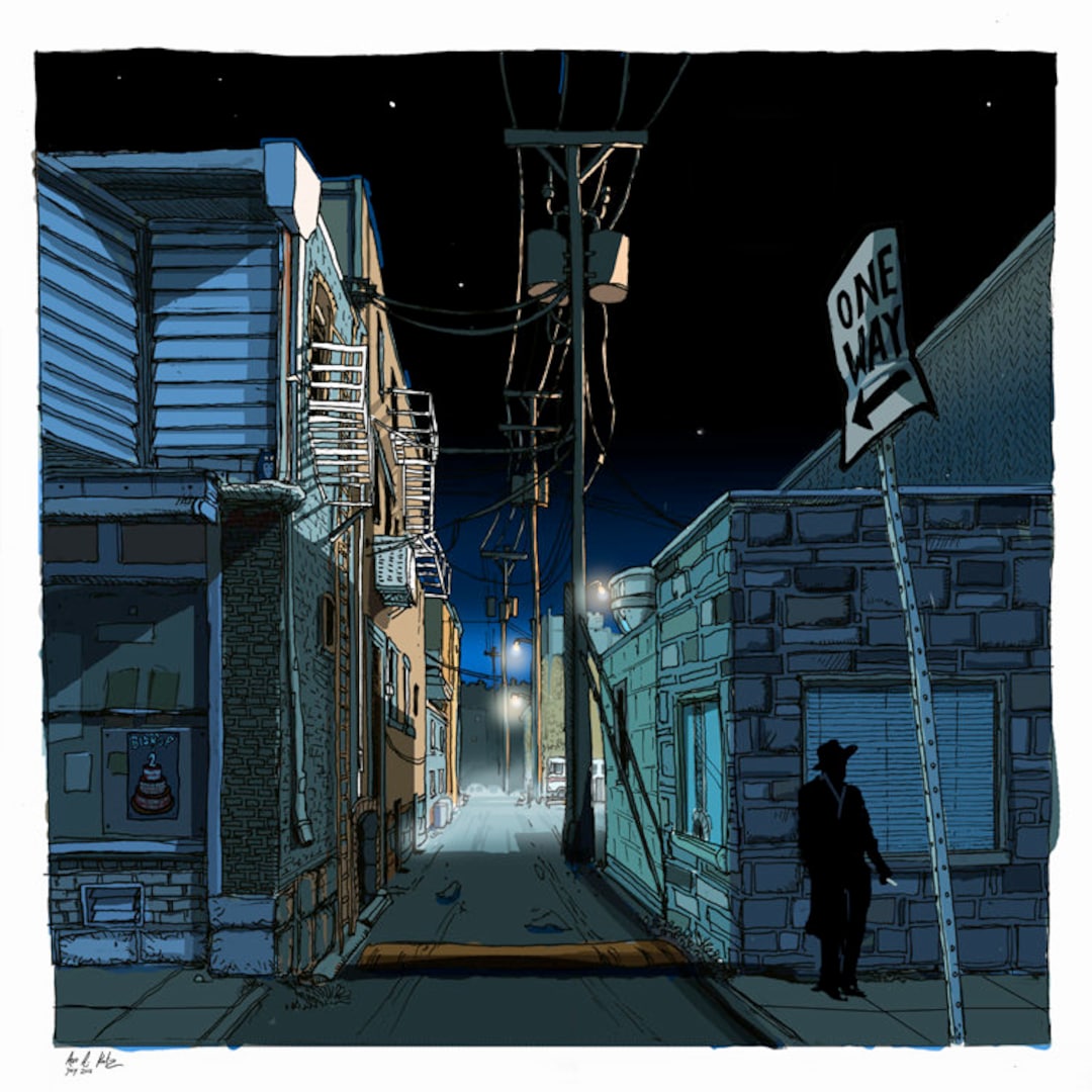 Bloomington Alley Cat, IU Illustration Poster, Bloomington Indiana Art ...