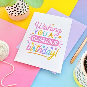 Glorious Birthday Colourful Greeting Card - Etsy