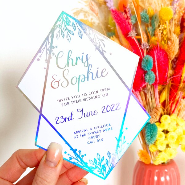 Holographic Wedding Invitation - Etsy