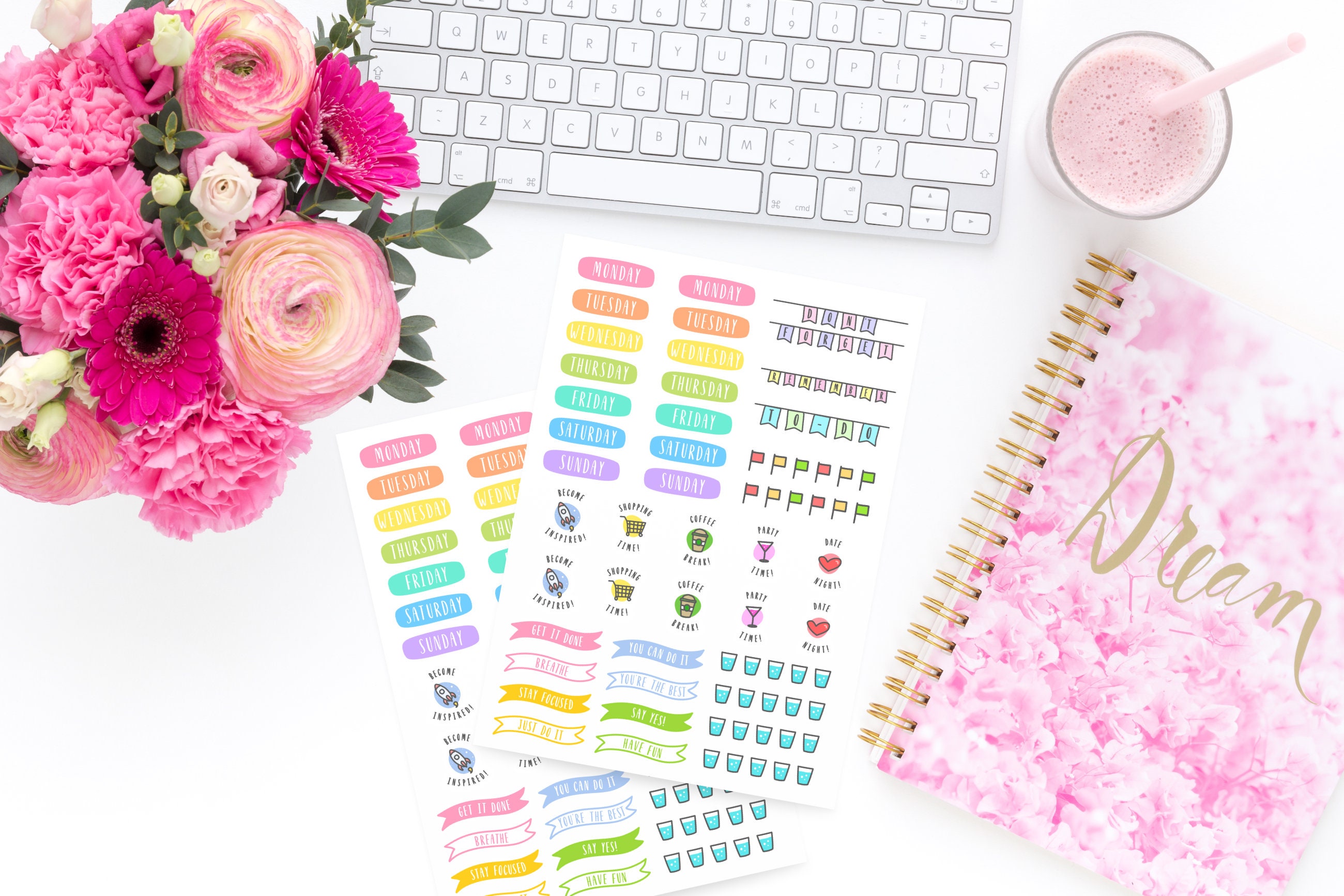 Cute Planner Sticker Set. Journal Diary Stickers. Days of the - Etsy UK