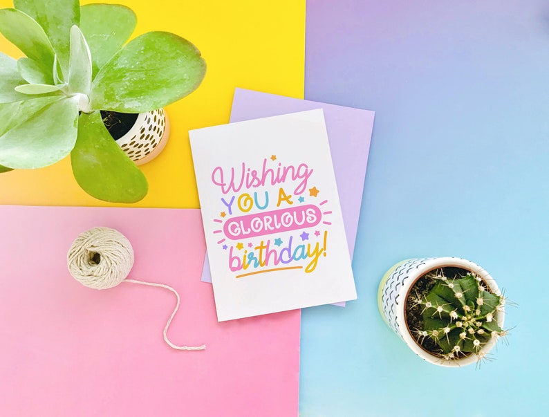 Glorious Birthday Colourful Greeting Card - Etsy
