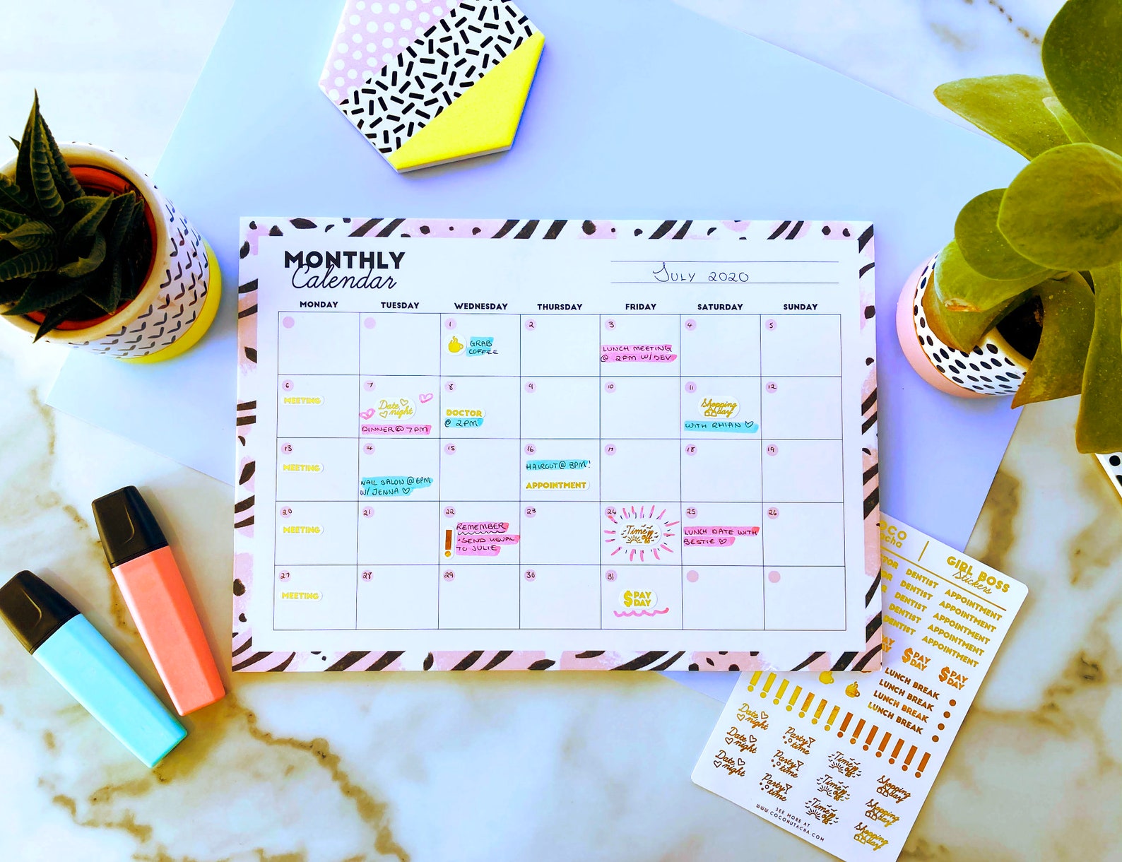 A4 Monthly Desk Calendar With Tearable Pages - Etsy UK