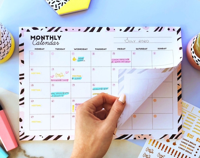 A4 Monthly Desk Calendar With Tearable Pages - Etsy