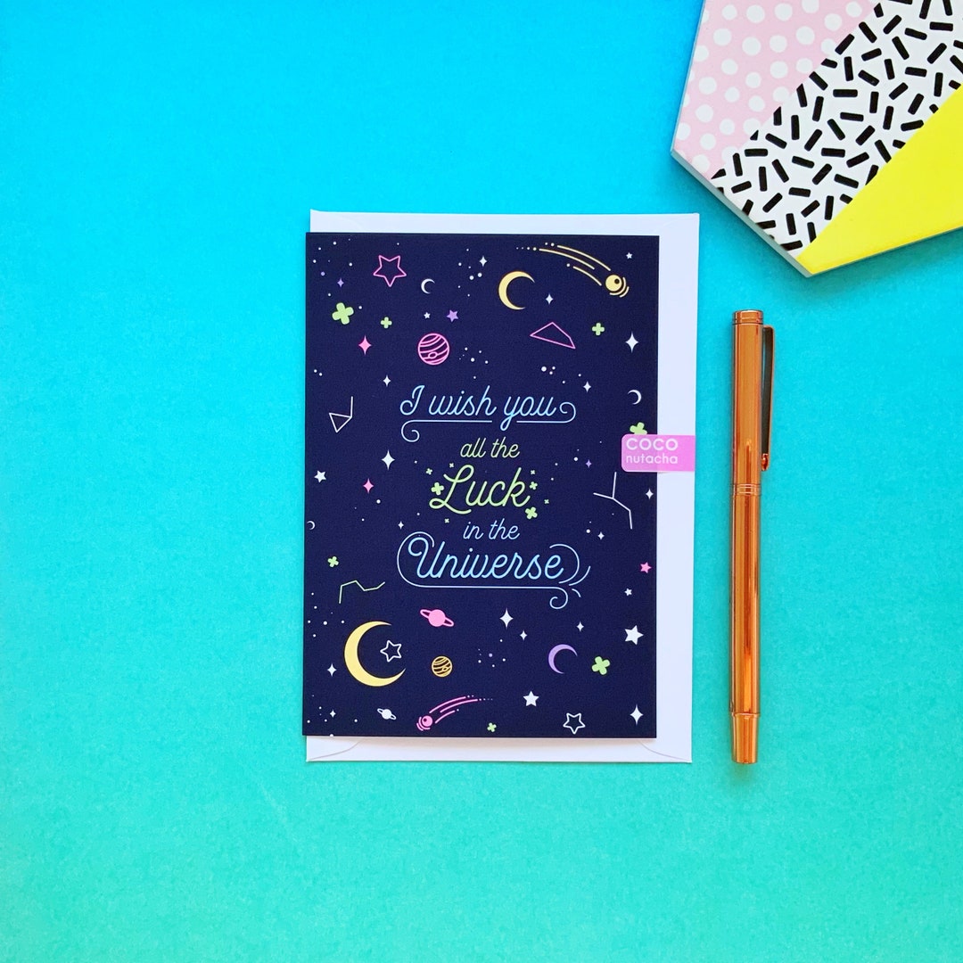 Good Luck Star Sprinkle Greeting Card. Exam Result Card - Etsy