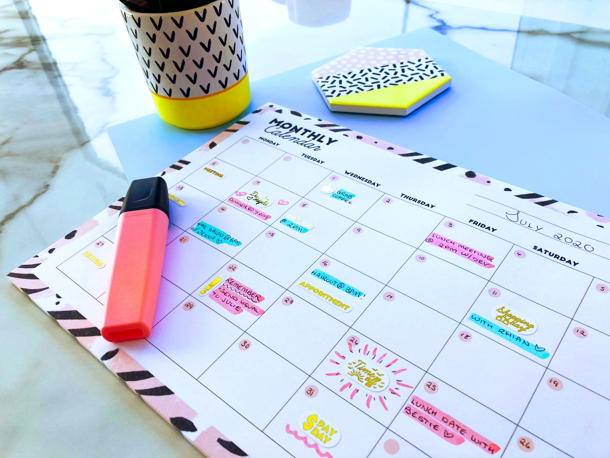 A4 Monthly Desk Calendar With Tearable Pages - Etsy UK